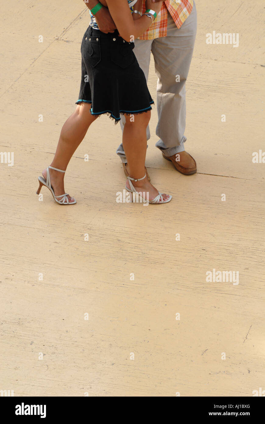Couple dancing salsa on dance floor Stock Photo - Alamy