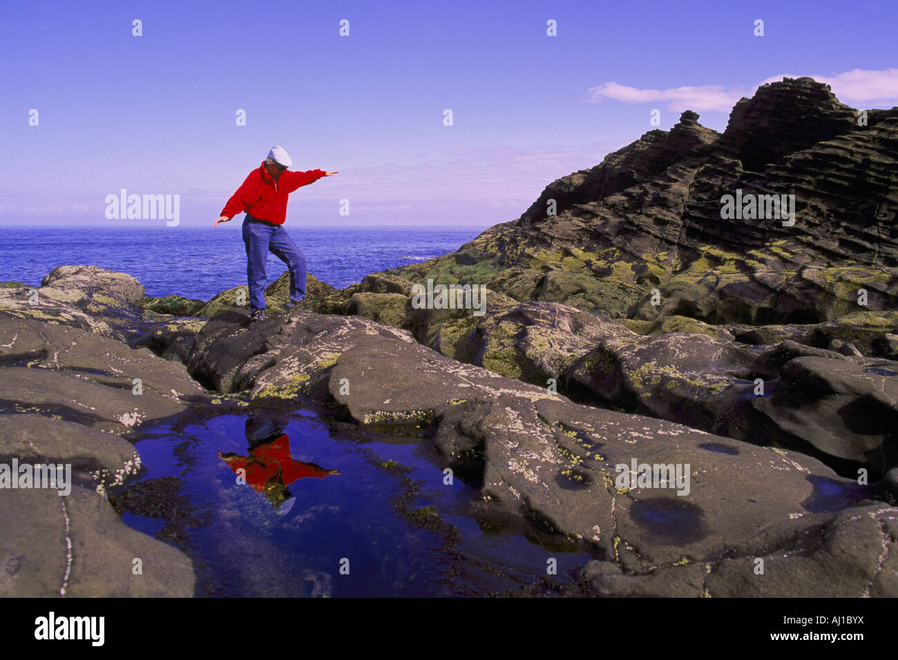 Hiking along Rocky Shore of North Beach on Graham Island in Haida Gwaii ...