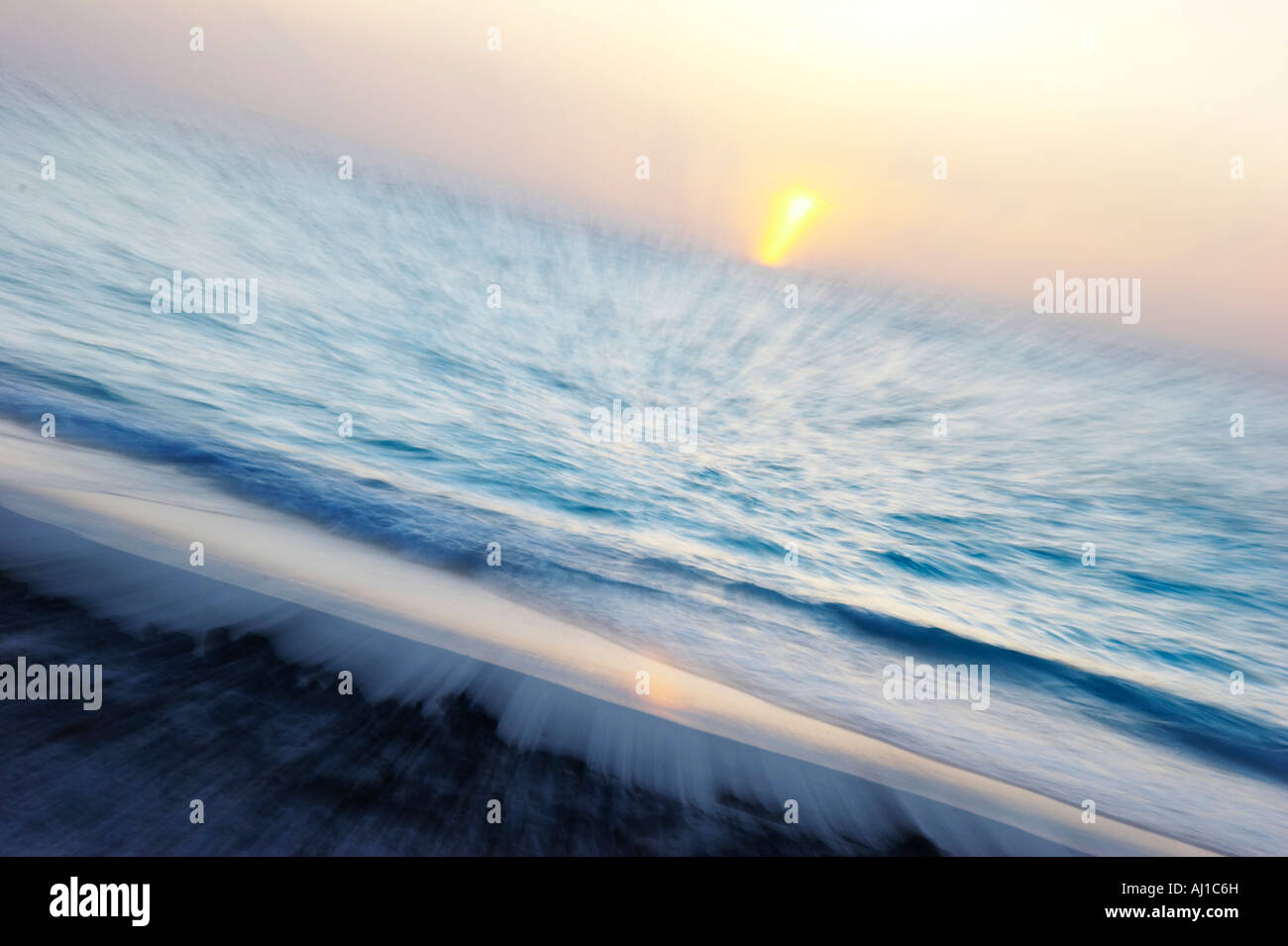 idyllic sunset on the beach Stock Photo - Alamy