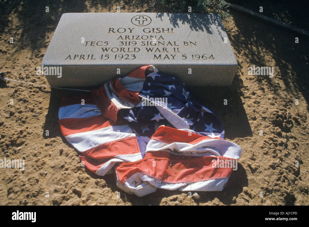 Tombstone at Fort Defiance a Native American cemetery AZ Stock Photo ...