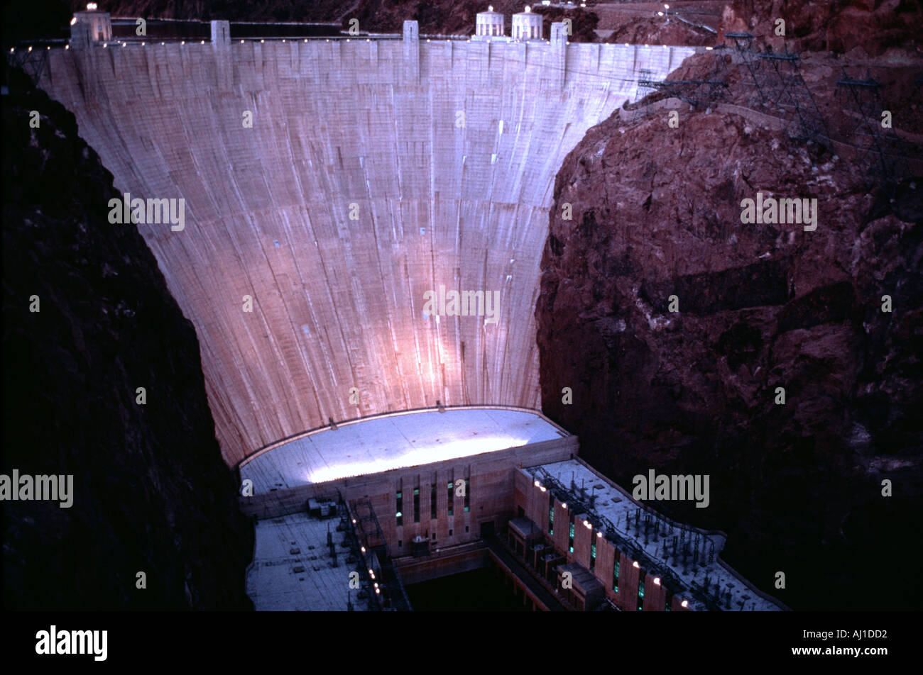 Hoover Dam Nevada overhead Stock Photo - Alamy