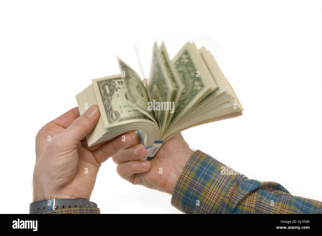 roll pack bunch bundle sheaf wisp hand grab money snatsch dollar notes ...