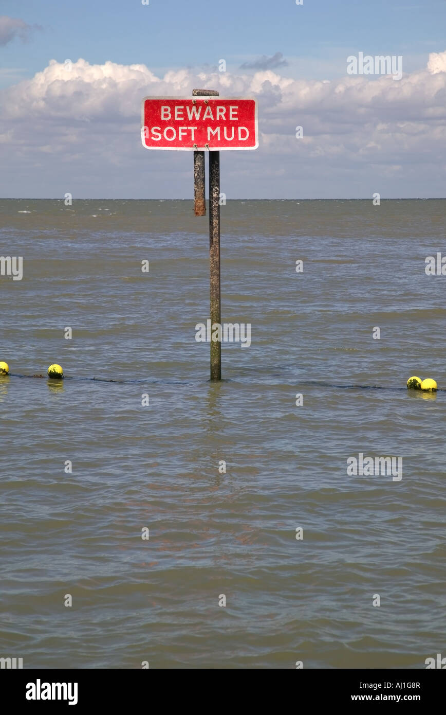 Danger warning sign soft mud hi-res stock photography and images - Alamy