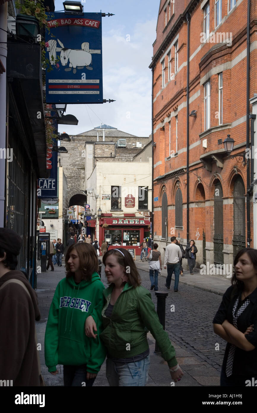 Stock Photo of Young Women Entering The Bad Ass Cafe Temple Bar Dublin ...