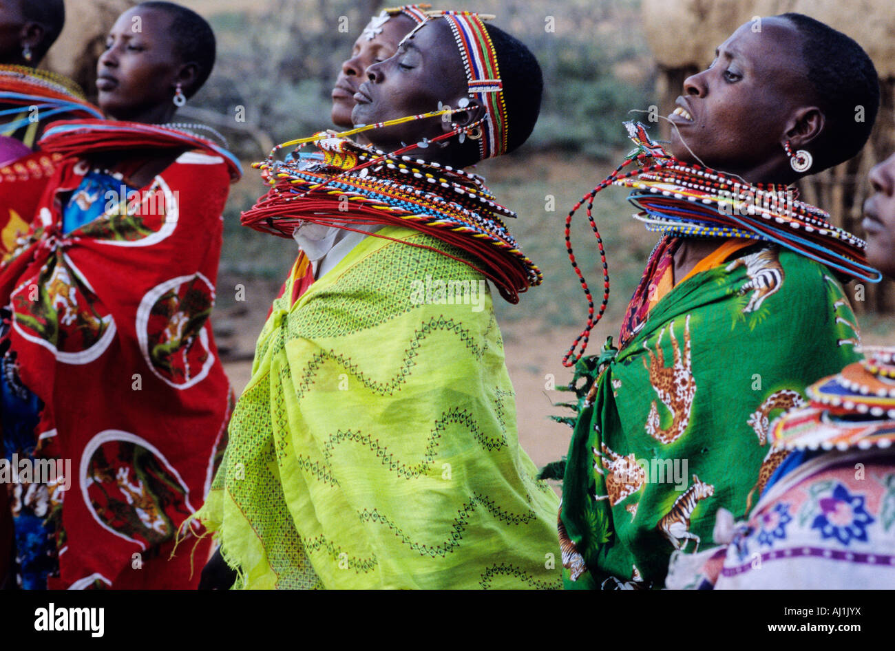 Kenya, Mount Kenya area, Laikipia Plateau, village of the Samburu ...
