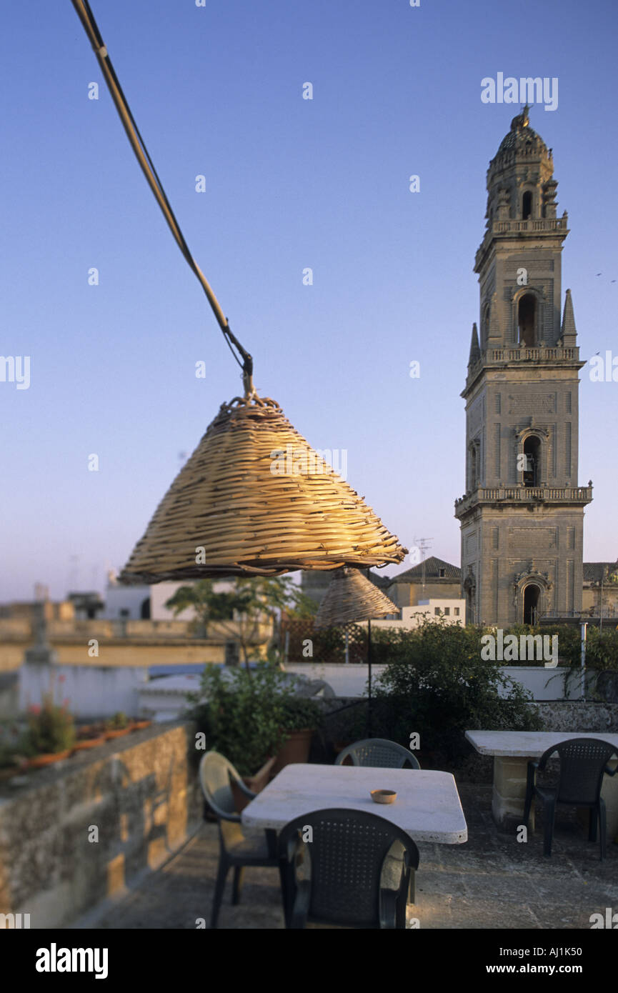 The Duomo and its bell tower view from a terrace Lecce Puglia Italy ...