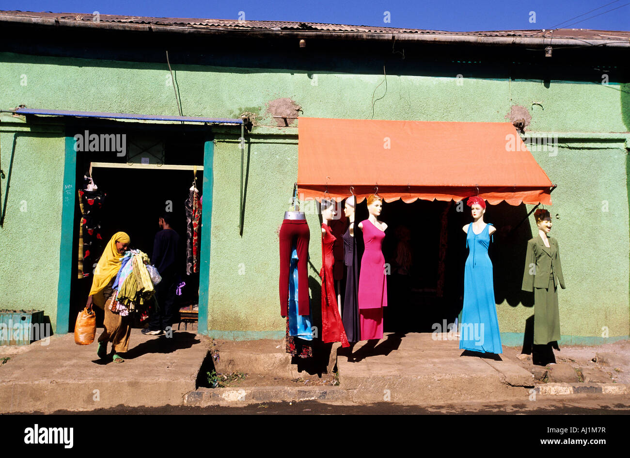 Ethiopia, Gondar, shop of clothes Stock Photo - Alamy