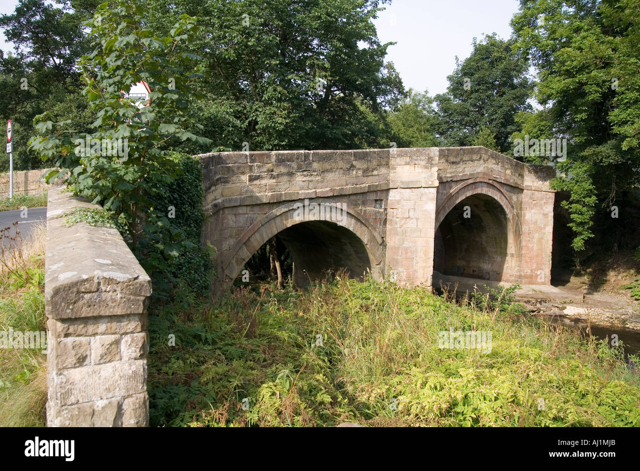 The ancient Rievaulx Bridge over the River Rye Yorkshire UK Stock Photo ...