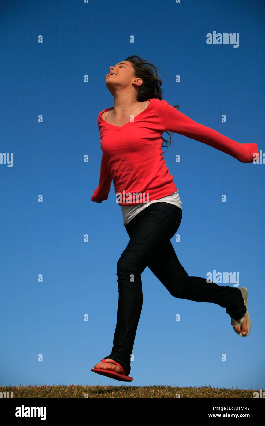 The girl runs hi-res stock photography and images - Alamy
