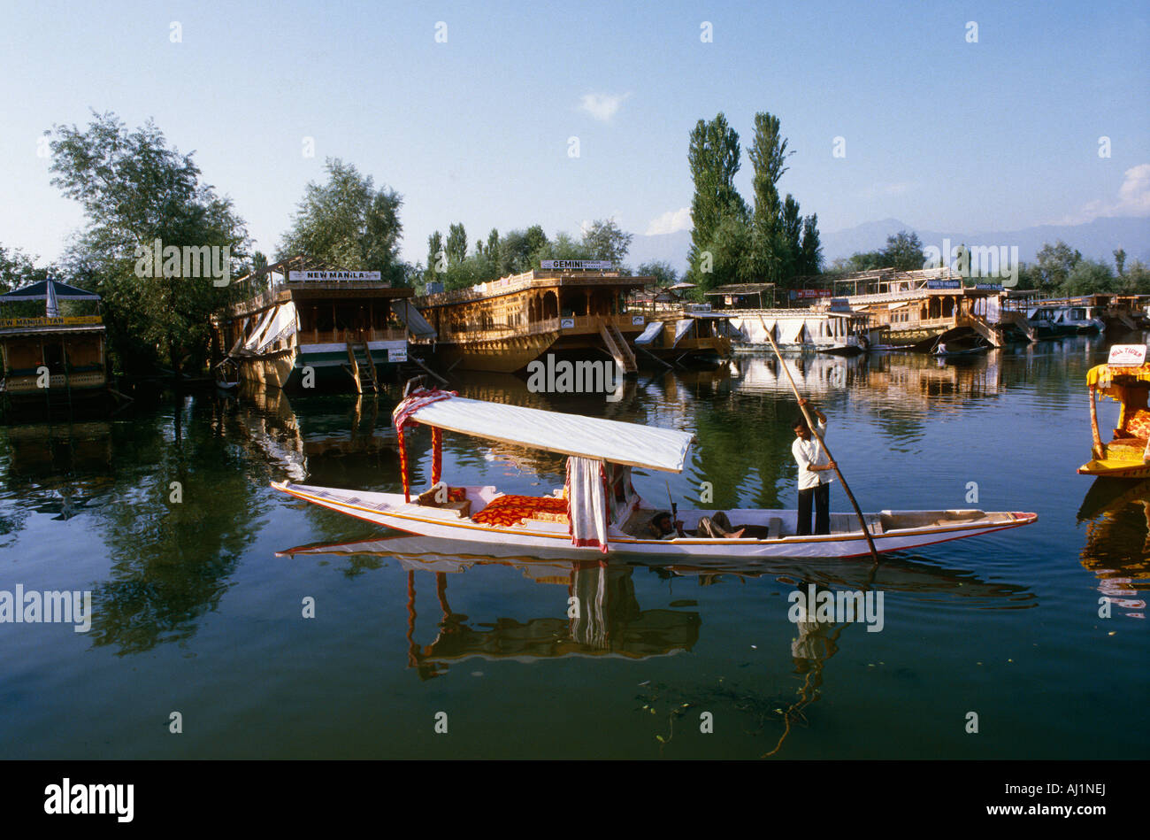 Boat on Dal Lake, Kashmir Stock Photo - Alamy