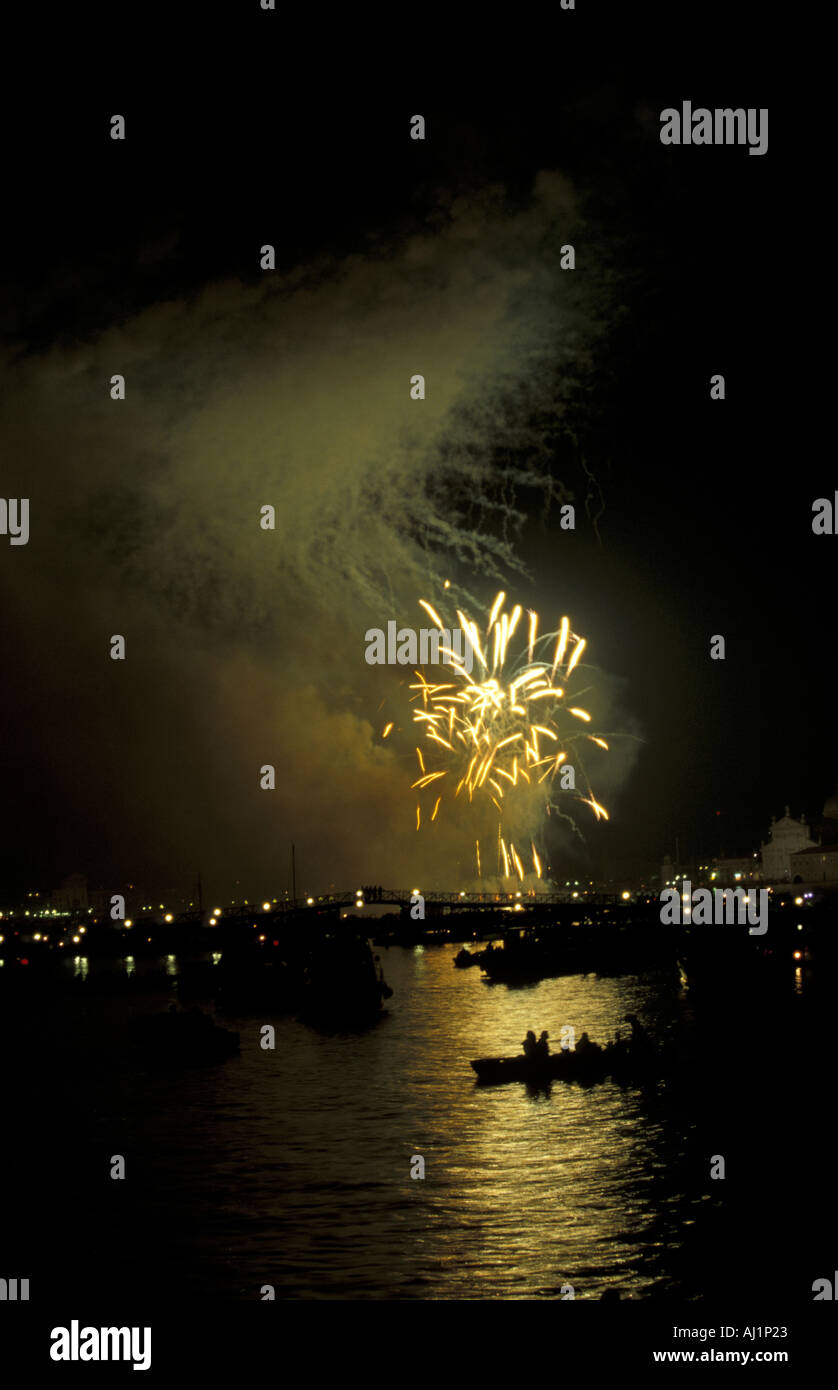Fireworks Redentore feast Venice Veneto Italy Stock Photo - Alamy