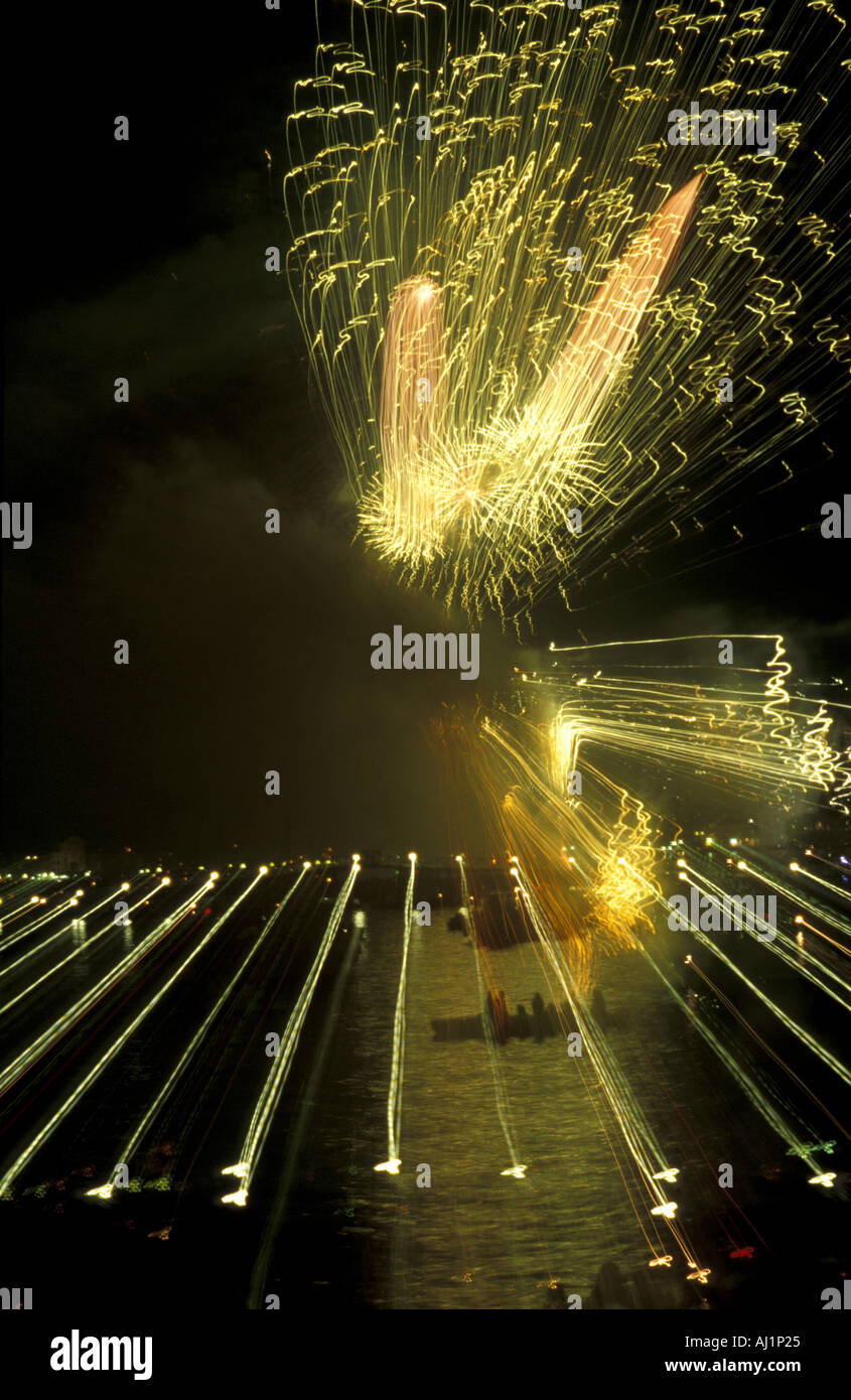 Fireworks Redentore feast Venice Veneto Italy Stock Photo - Alamy