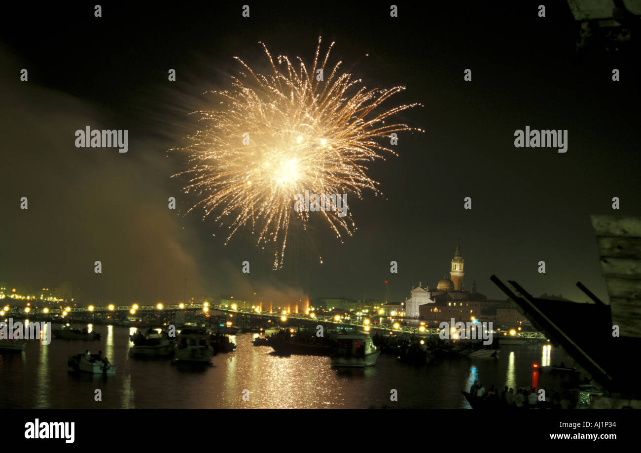 Fireworks Redentore feast Venice Veneto Italy Stock Photo - Alamy
