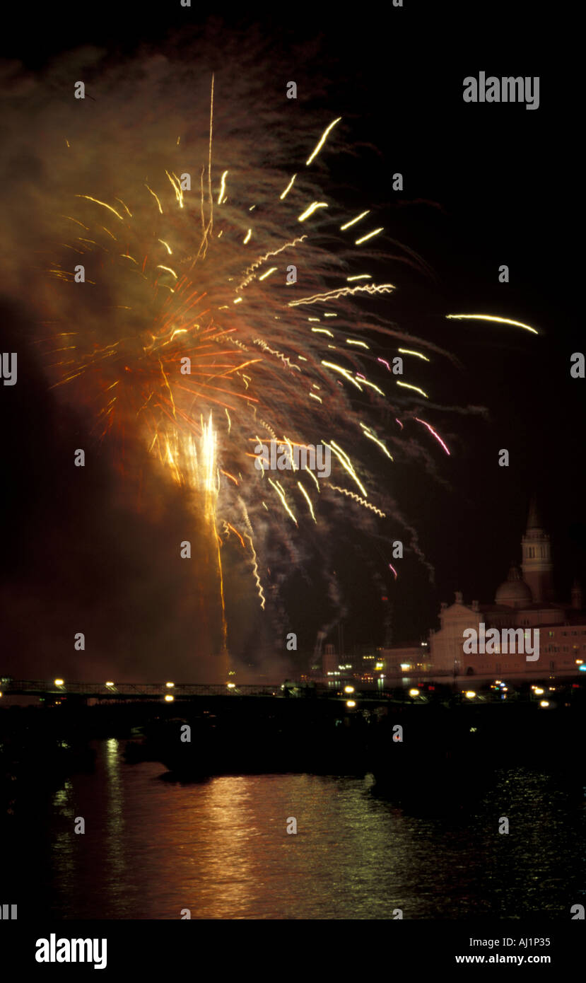 Fireworks Redentore feast Venice Veneto Italy Stock Photo - Alamy