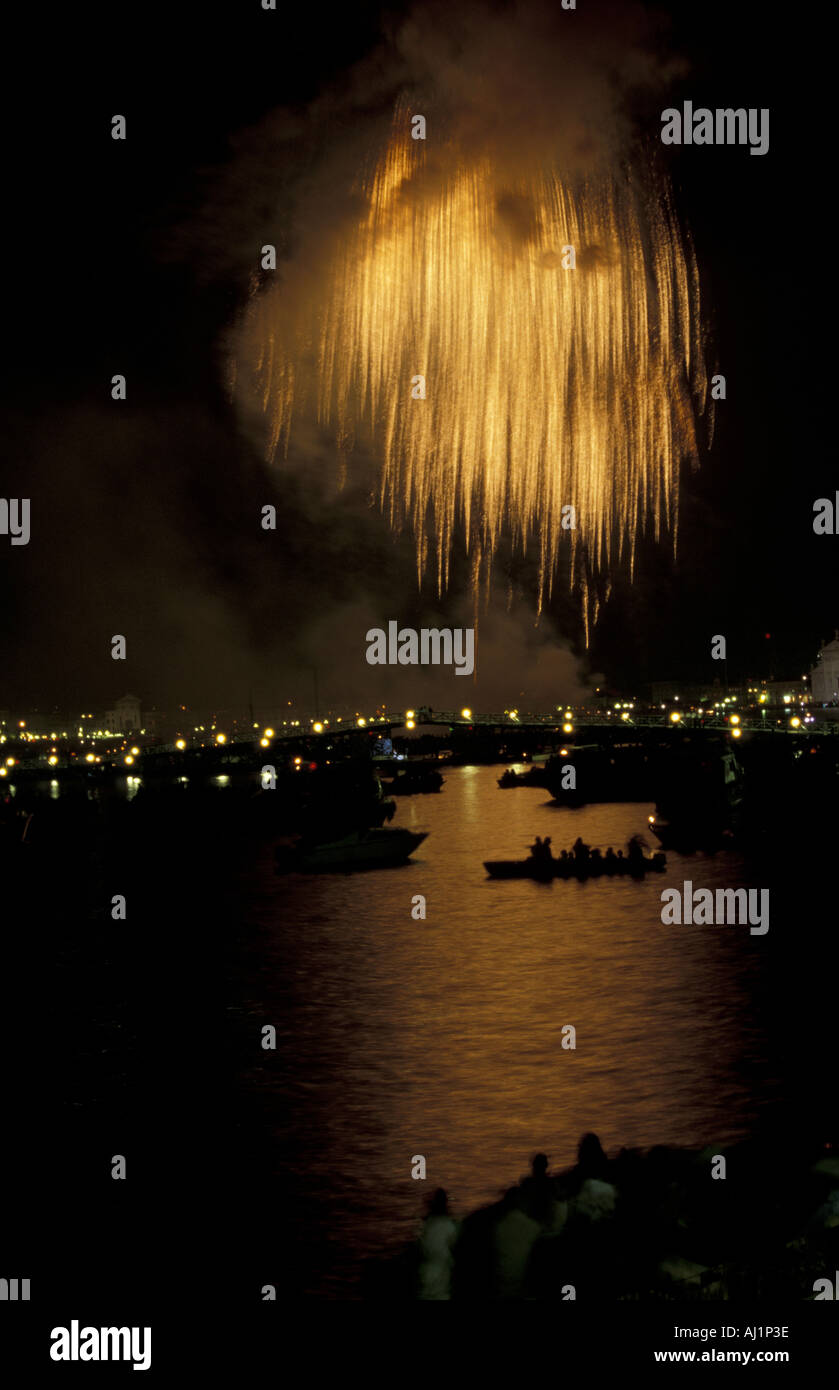 Fireworks Redentore feast Venice Veneto Italy Stock Photo - Alamy