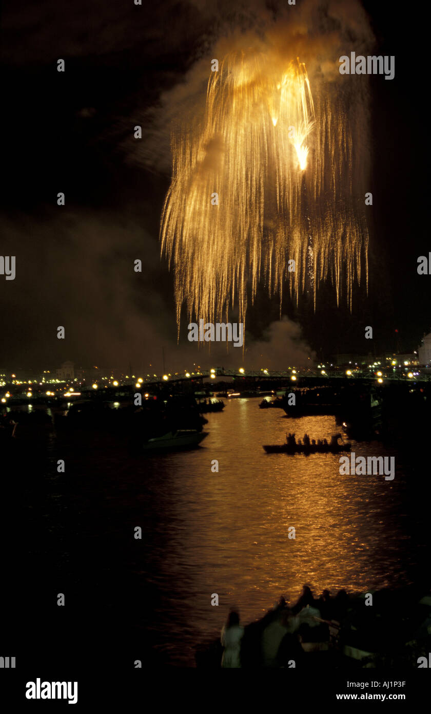 Fireworks Redentore feast Venice Veneto Italy Stock Photo - Alamy