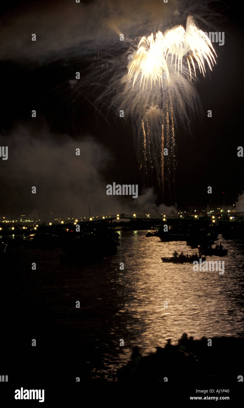 Fireworks Redentore feast Venice Veneto Italy Stock Photo - Alamy