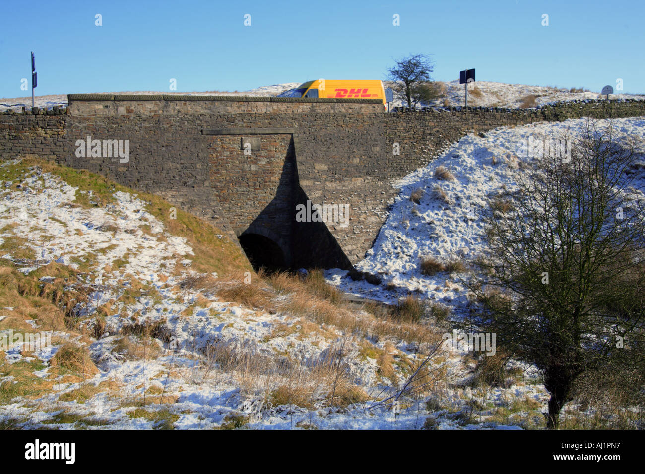 The bridge at Cheesden Bar Cheesden Valley near Heywood Lancashire UK ...