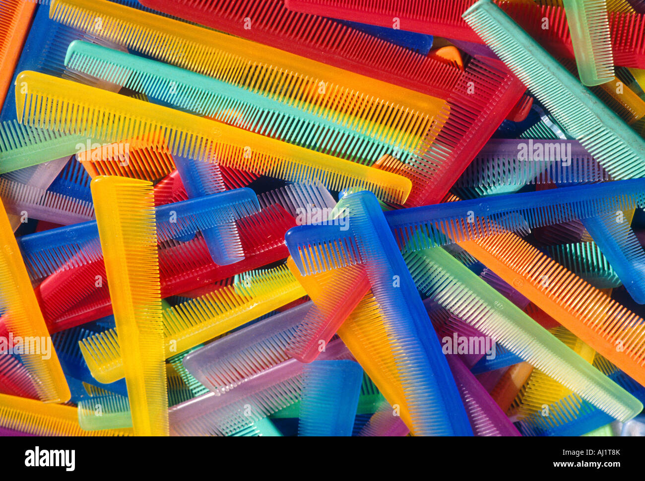 coloured hair combs Stock Photo - Alamy
