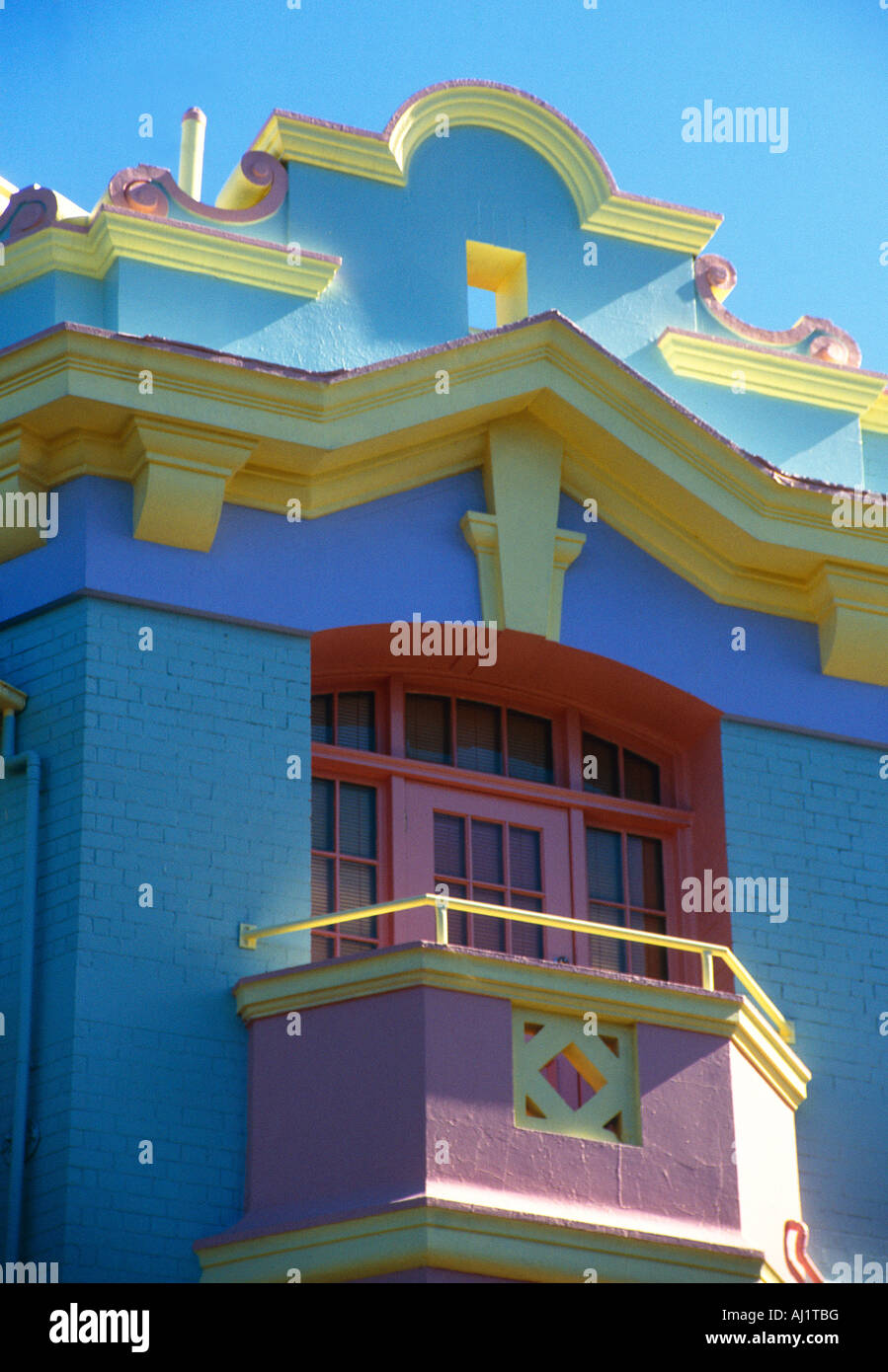 miami art deco house balcony Stock Photo - Alamy