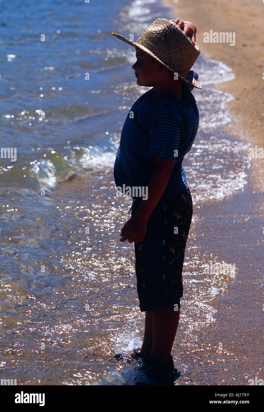 boy on beach Stock Photo - Alamy