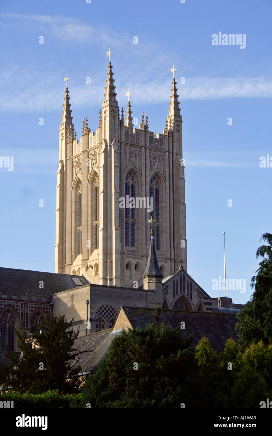 Saint Edmundsbury Cathedral with the newly completed tower Bury St ...