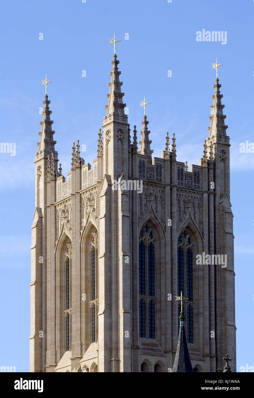 Saint Edmundsbury Cathedral with the newly completed tower Bury St ...