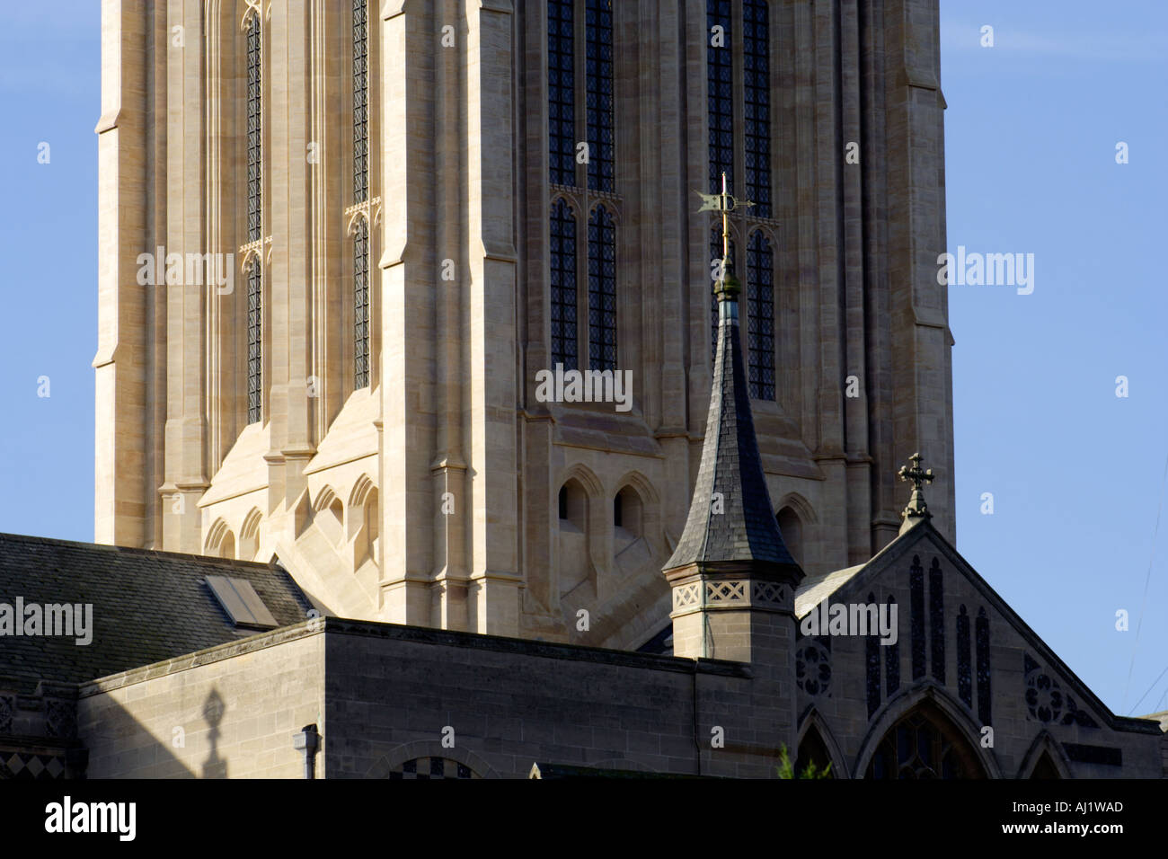Saint Edmundsbury Cathedral with the newly completed tower Bury St ...