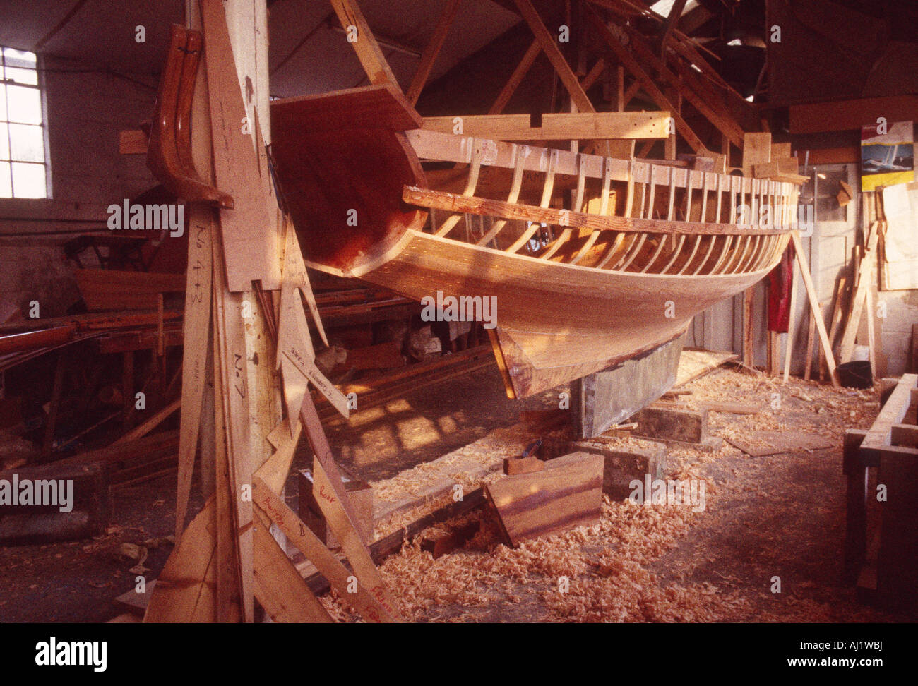 hand built timber sailing boat Stock Photo - Alamy