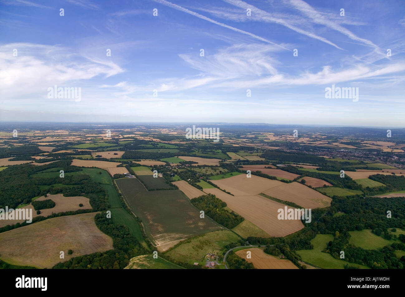 Ariel landscape shot of Hampshie England Stock Photo - Alamy