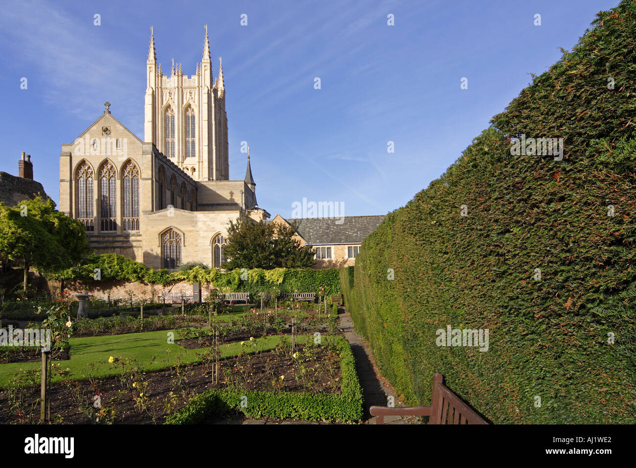 Saint Edmundsbury Cathedral with the newly completed tower from the ...