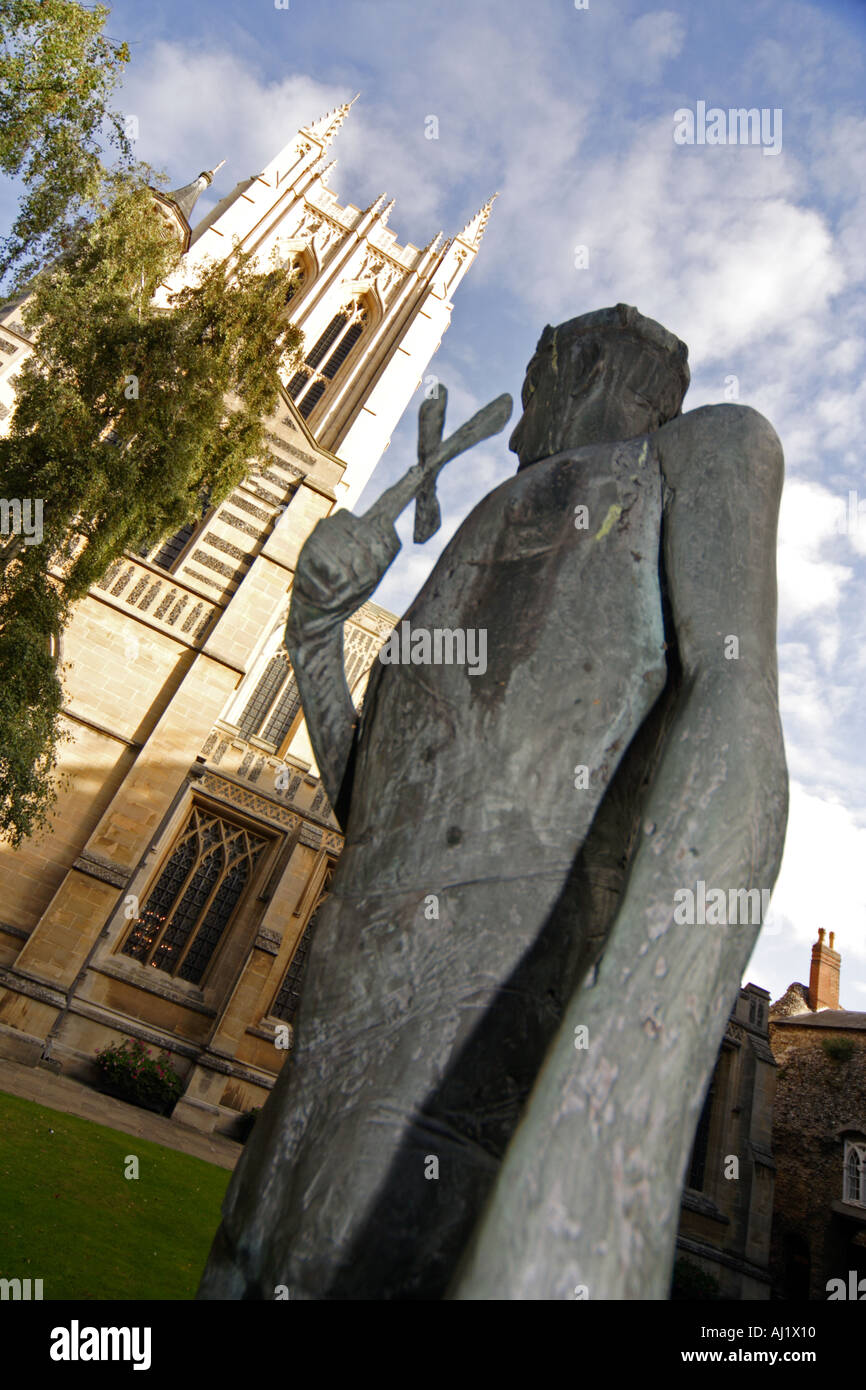 Statue of St Edmund in the grounds of St Edmundsbury Cathedral by ...