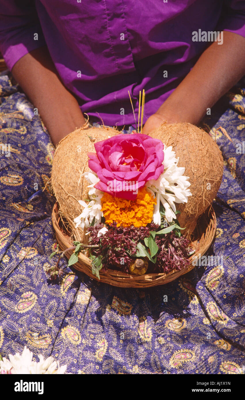Girl with temple offering hi-res stock photography and images - Alamy