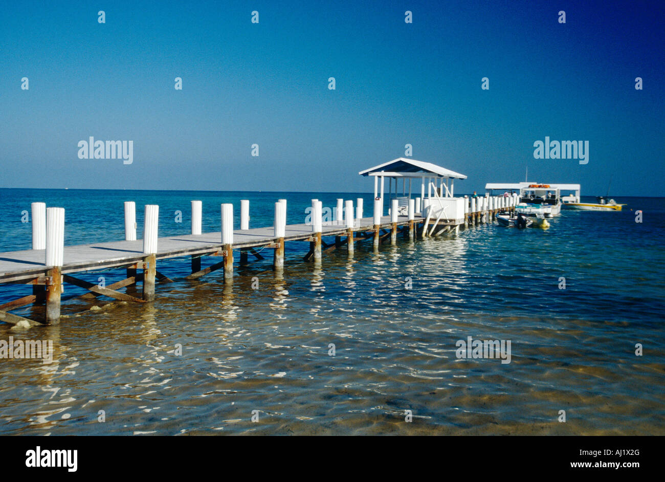 jetty with blue sky at Florida keys Stock Photo - Alamy