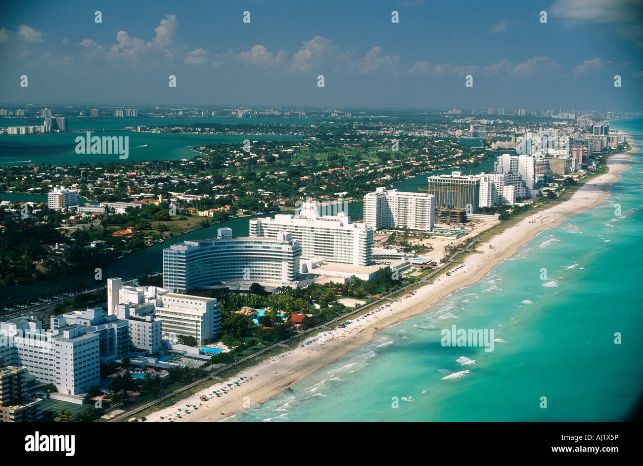 miami beach aerial view Stock Photo - Alamy