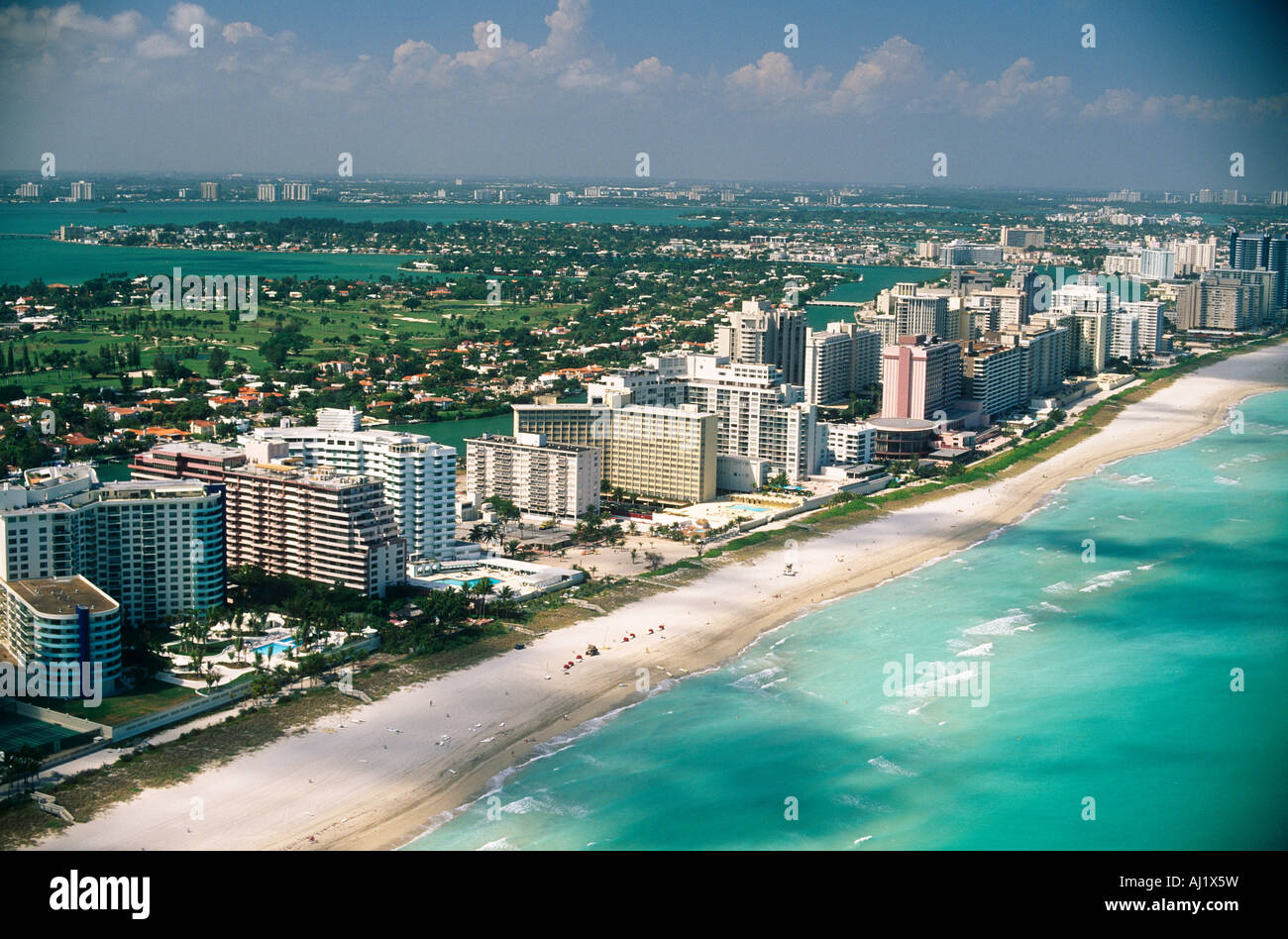 miami beach aerial view Stock Photo - Alamy