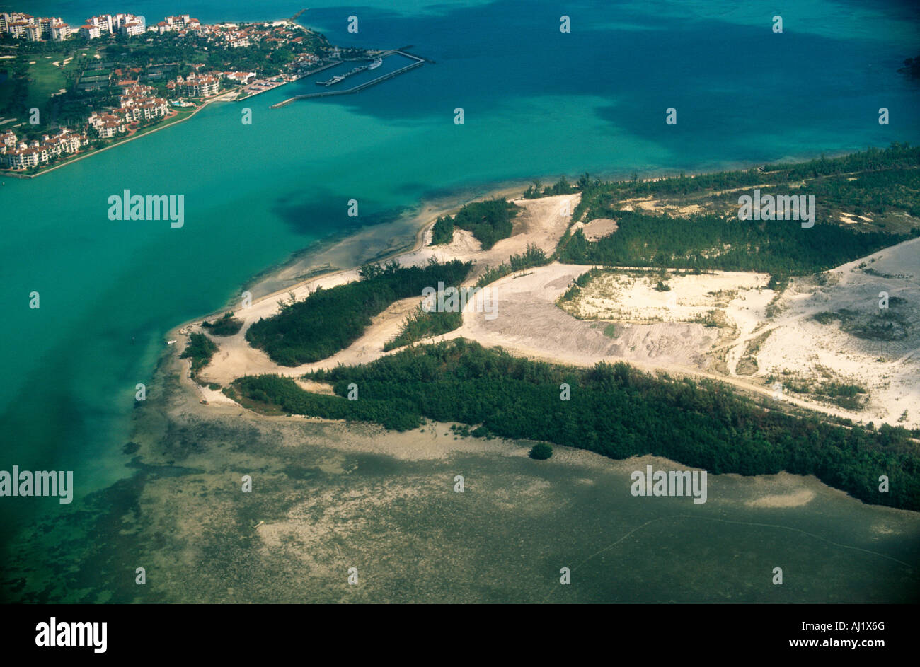 aerial view luxury waterfront miami residential real estate Stock Photo ...