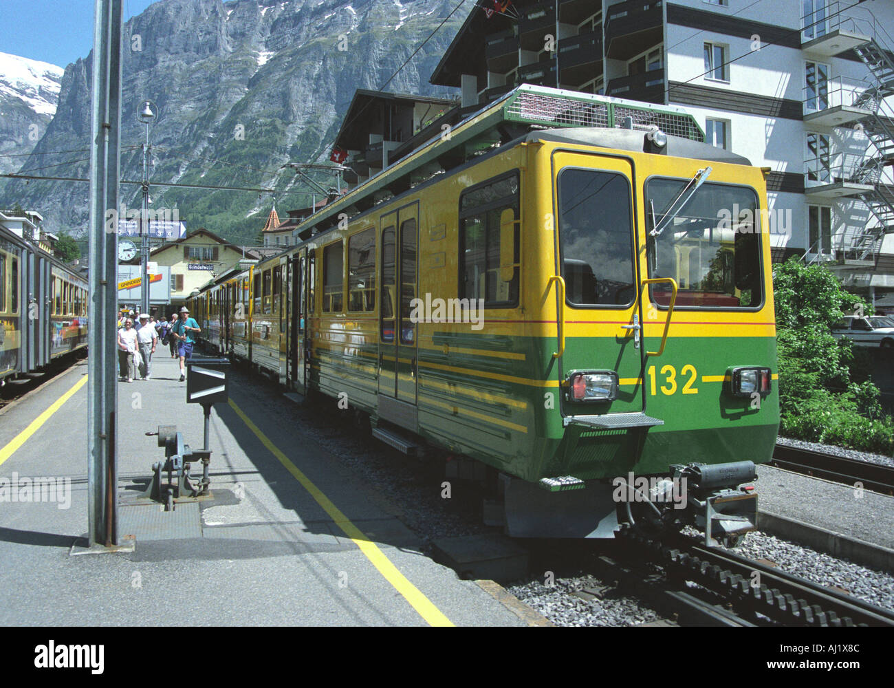 Electric Train at Grindalwald Station Bernese Oberland Switzerland ...