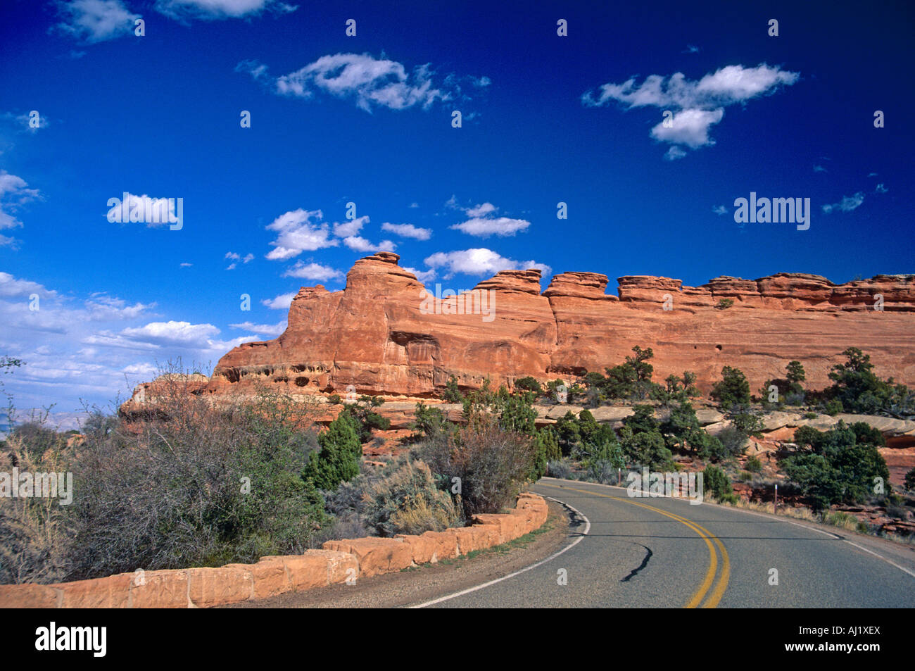 open road Colorado blue sky Stock Photo - Alamy