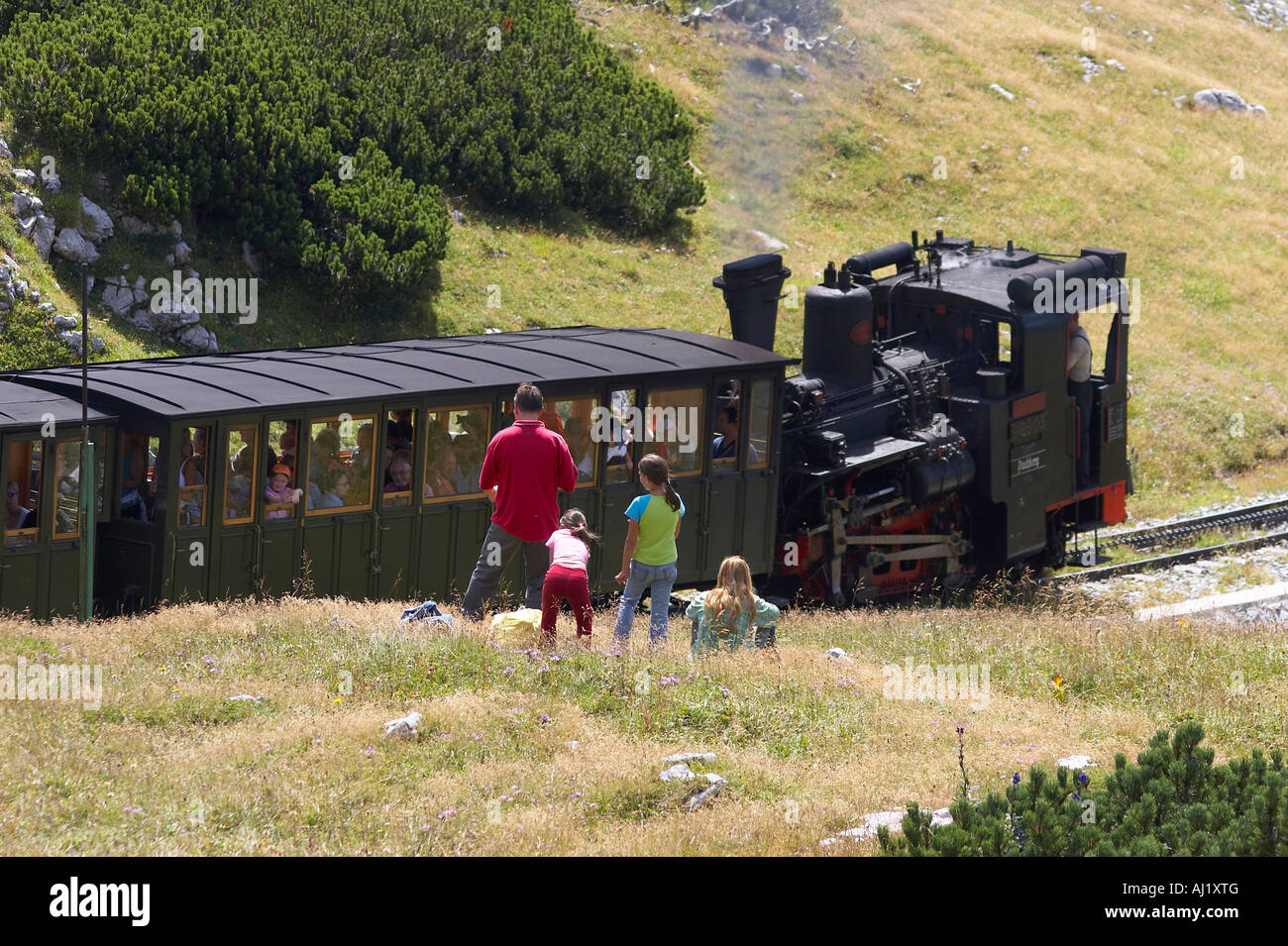 Schneebergbahn - steam engine Stock Photo - Alamy