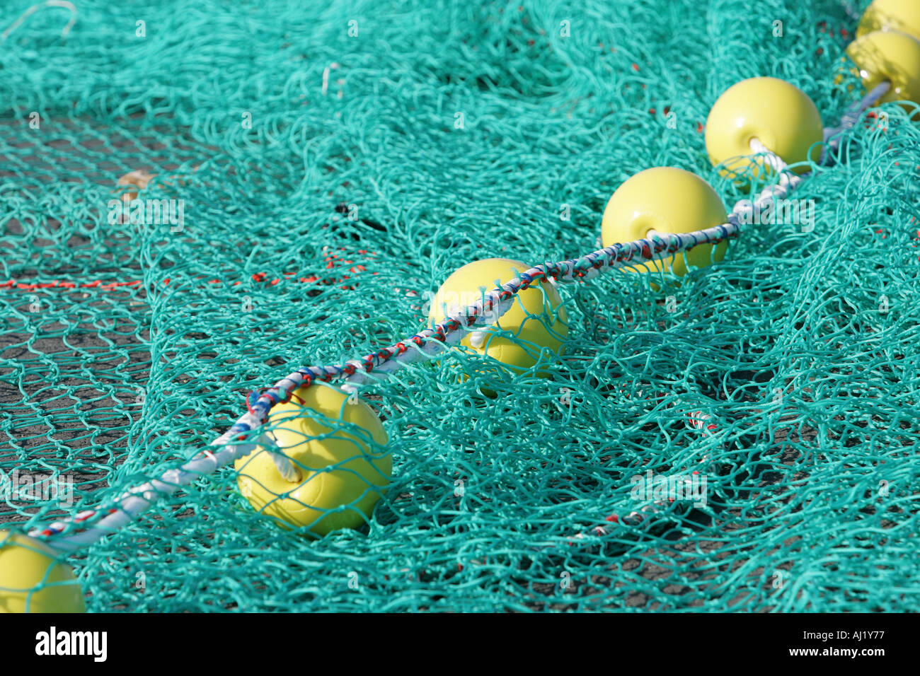 Fishing nets in the port of Huppain in France Stock Photo - Alamy