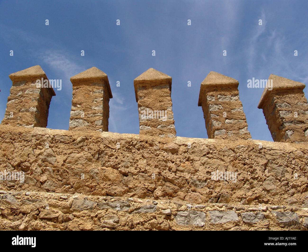 Pinnacles of the castle of Arta Mallorca Stock Photo - Alamy