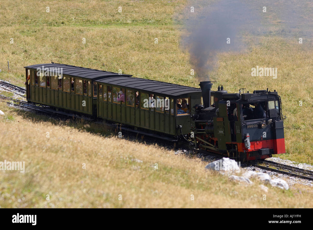 Schneebergbahn - steam engine Stock Photo - Alamy