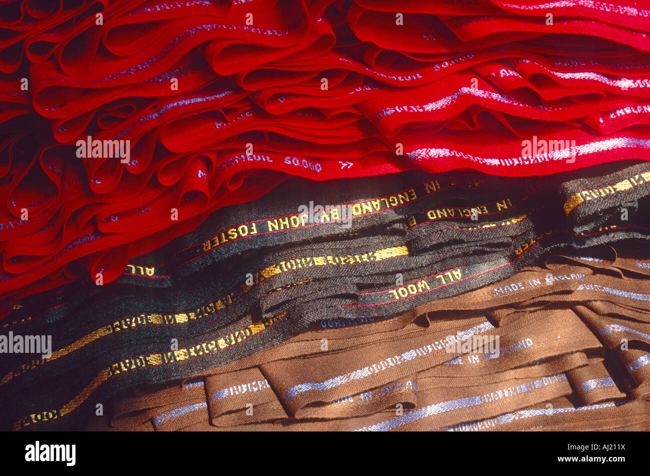 wool fabric samples at Yorkshire mill of John Foster Stock Photo - Alamy