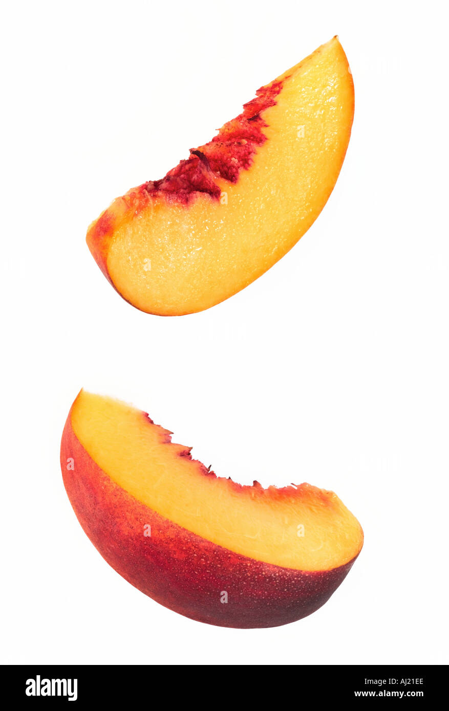 Ripe peach one segment cut hi-res stock photography and images - Alamy
