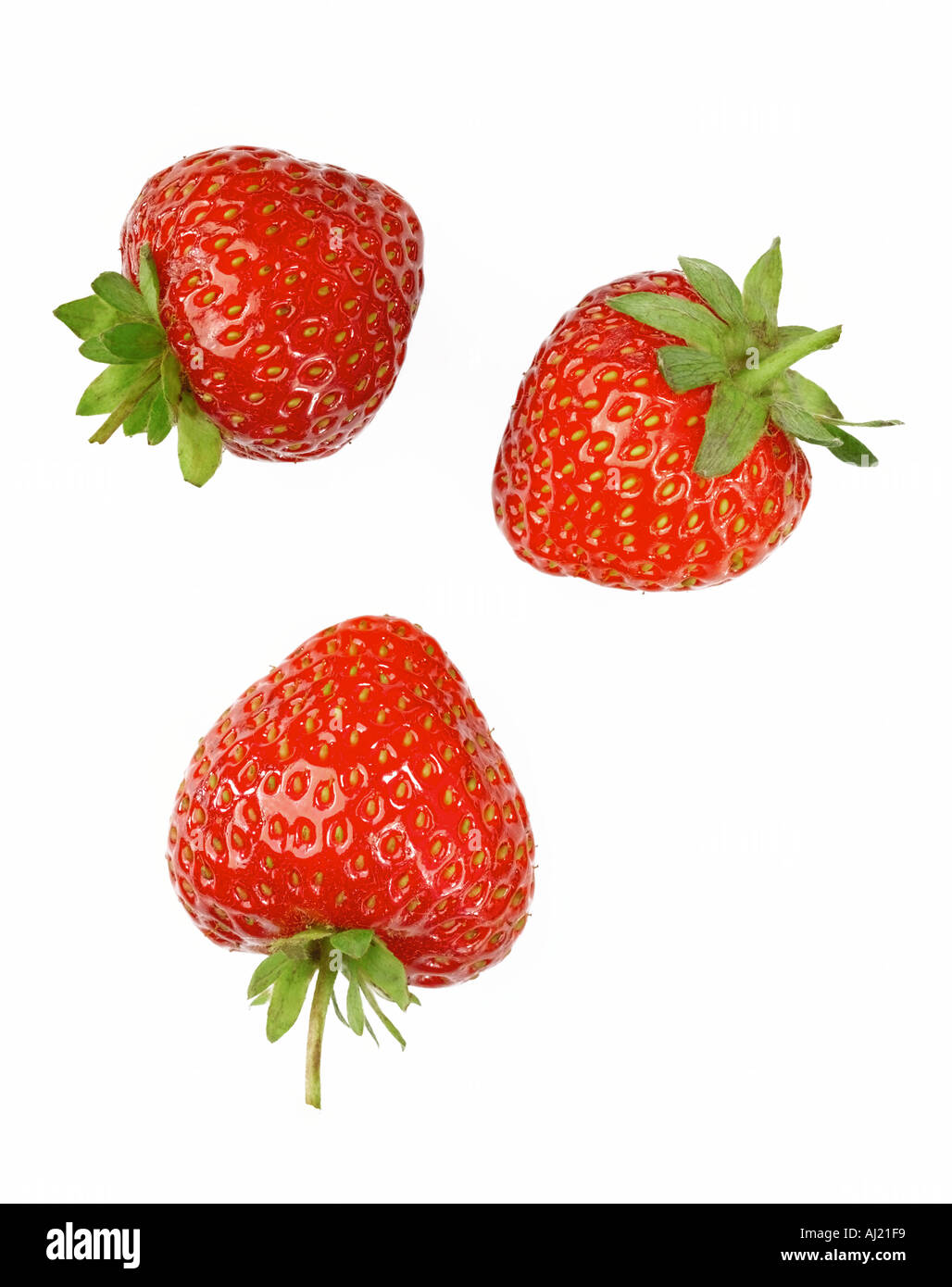 3 strawberries for cut out Stock Photo - Alamy