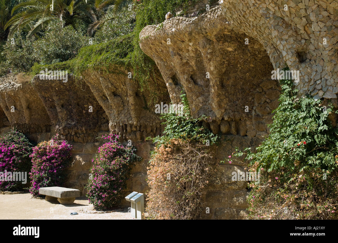 Park guell architecture garden hi-res stock photography and images - Alamy