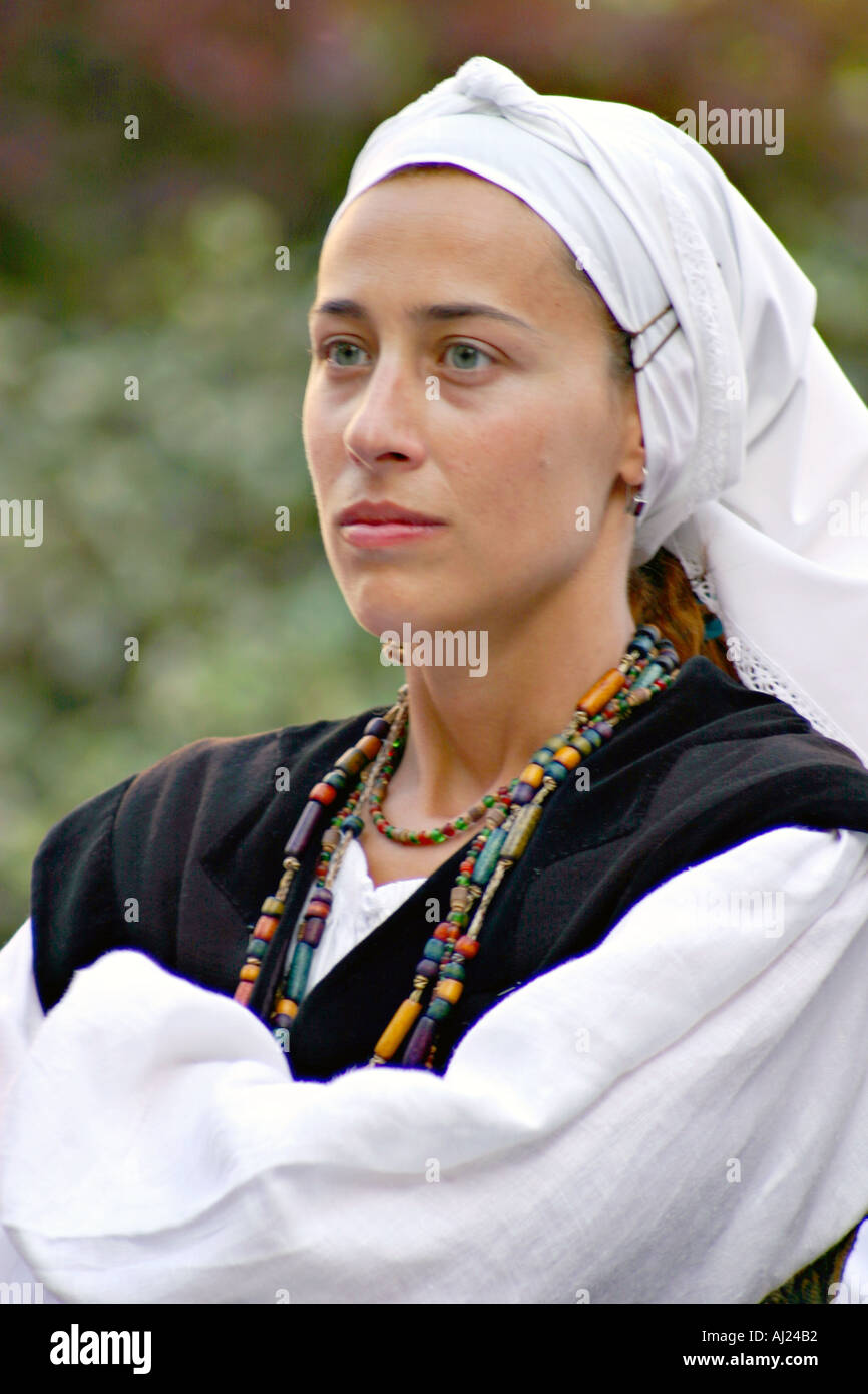 Young woman with Asturian traditional costume Stock Photo - Alamy