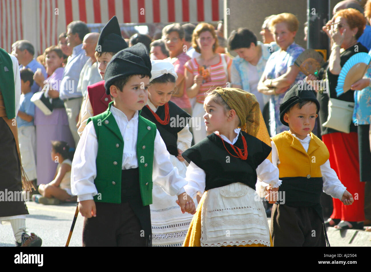 Small children parading with Asturian traditional costume Stock Photo ...