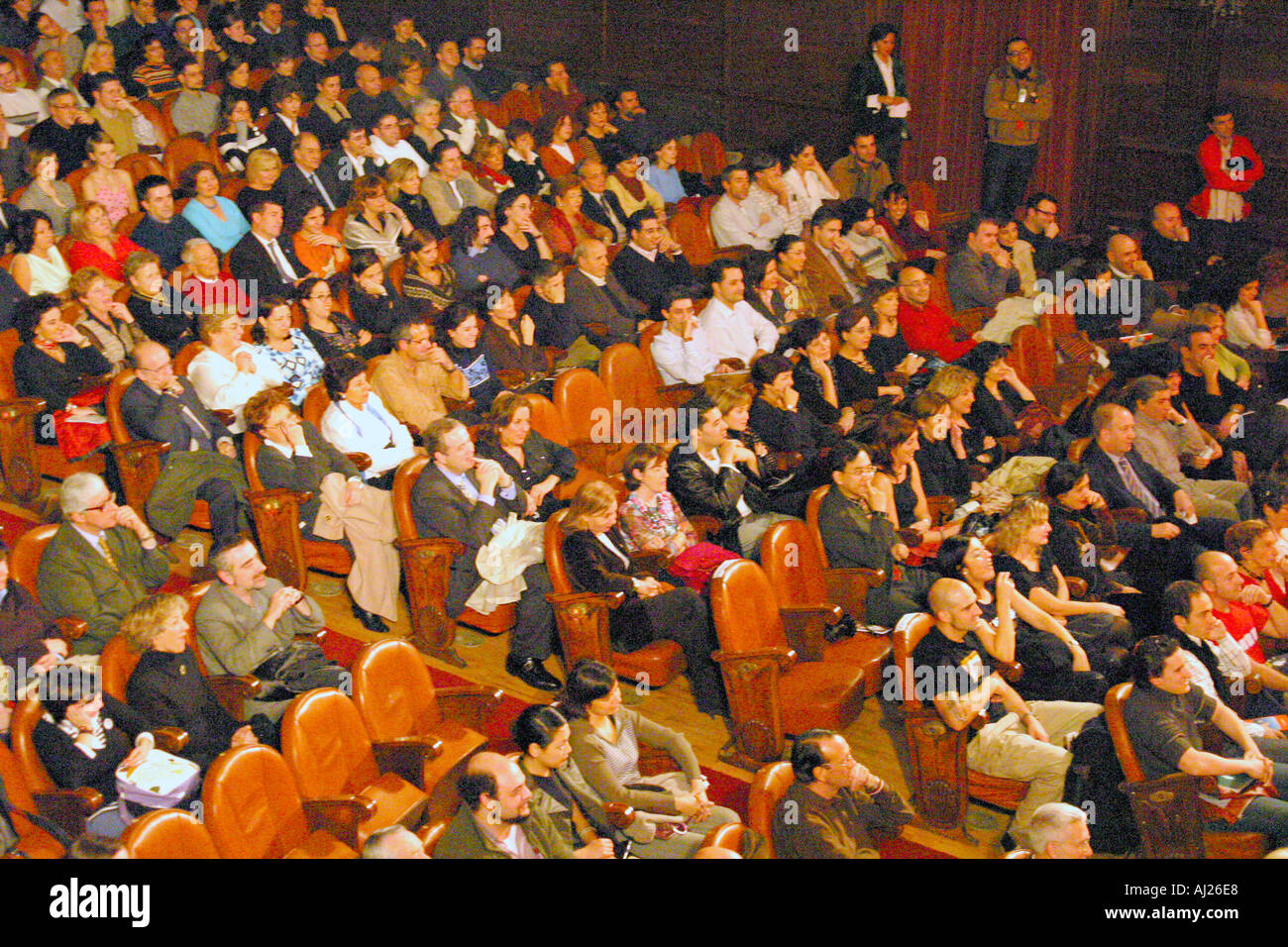 Half full theatre or theater before the show Stock Photo - Alamy